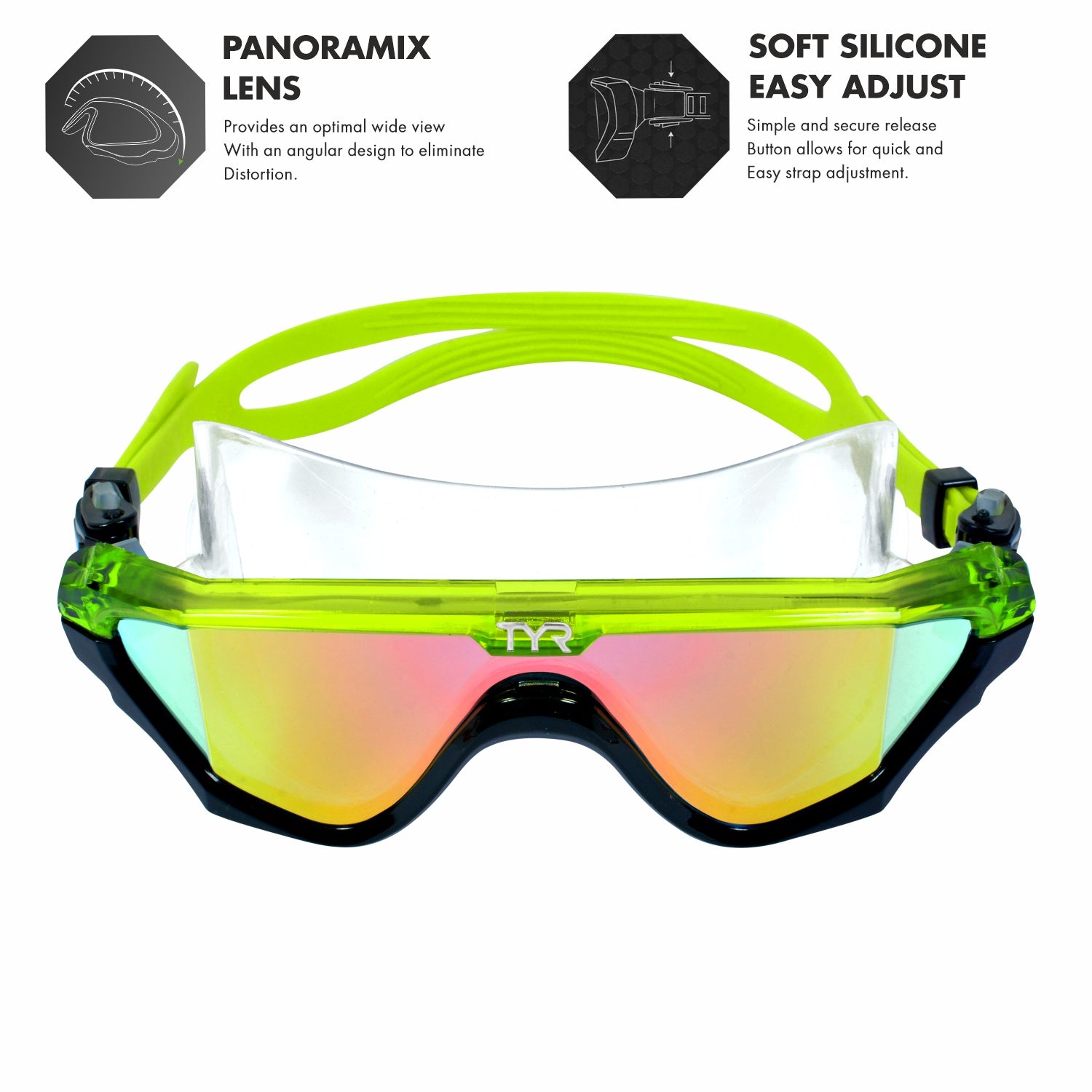 TYR Mirrored Adult Torrent Swim Mask - Rainbow/Black – Achivr