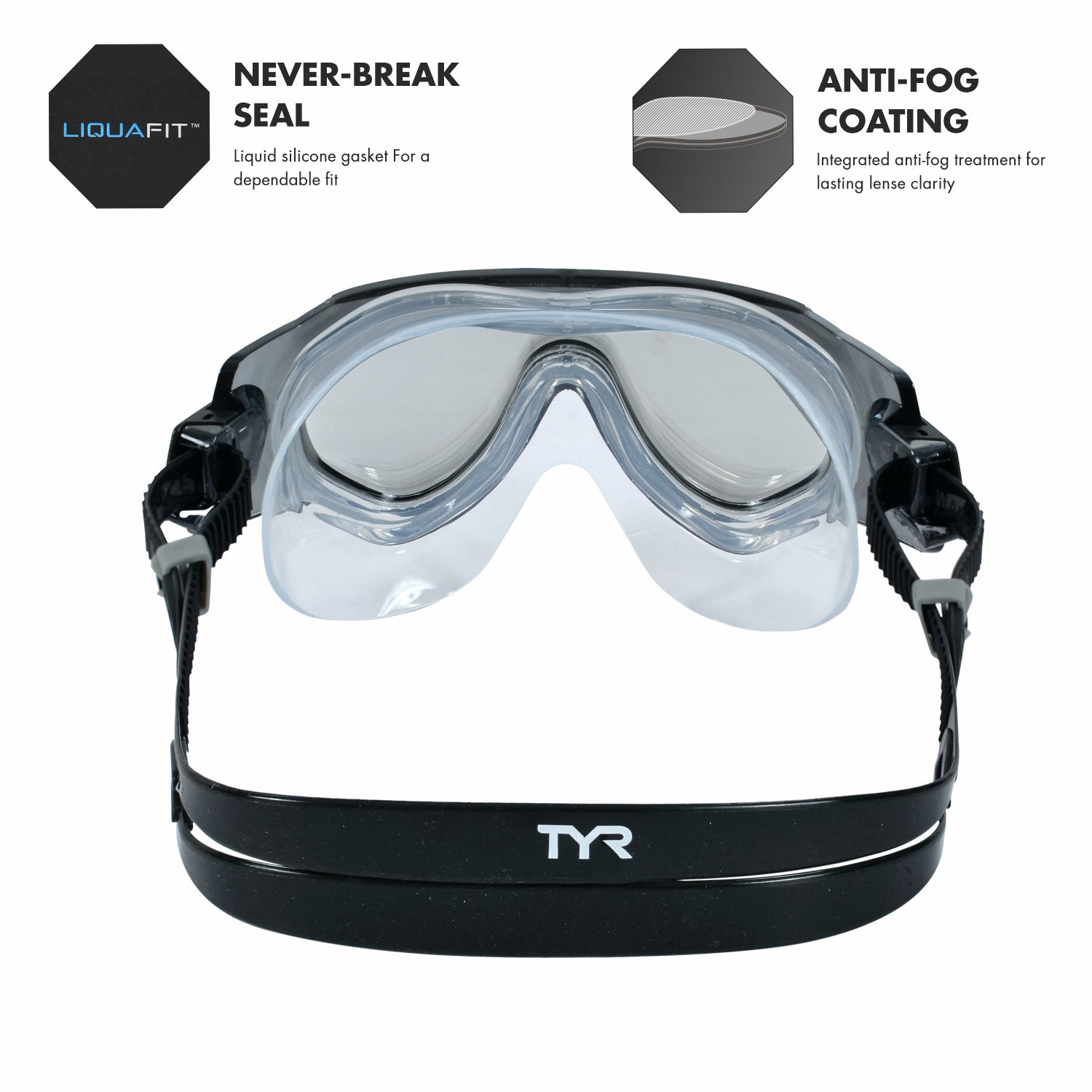 TYR Tidal Wave Mirrored Swim Mask - Silver/Black – Achivr